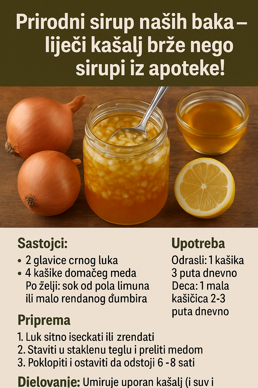 “Prirodni sirup naših baka – liječi kašalj brže nego sirupi iz apoteke ...