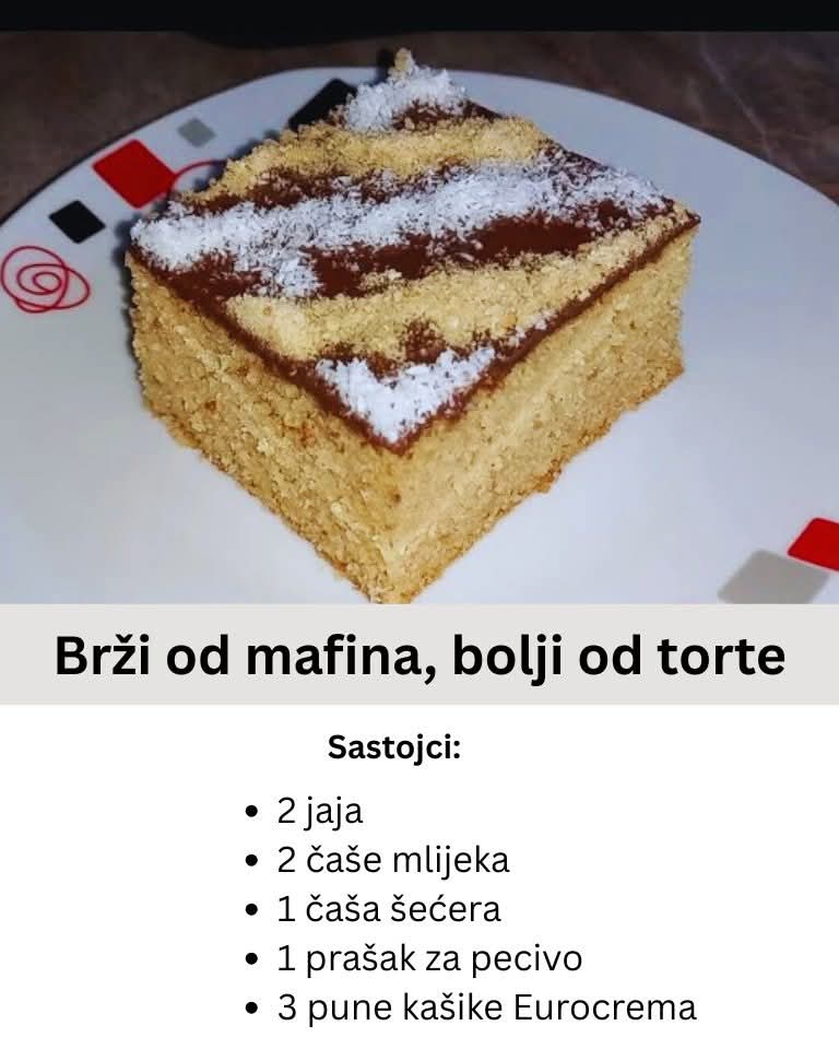 Brži od mafina, bolji od torte: Kolač sa 7 sastojaka koji nestaje sa ...